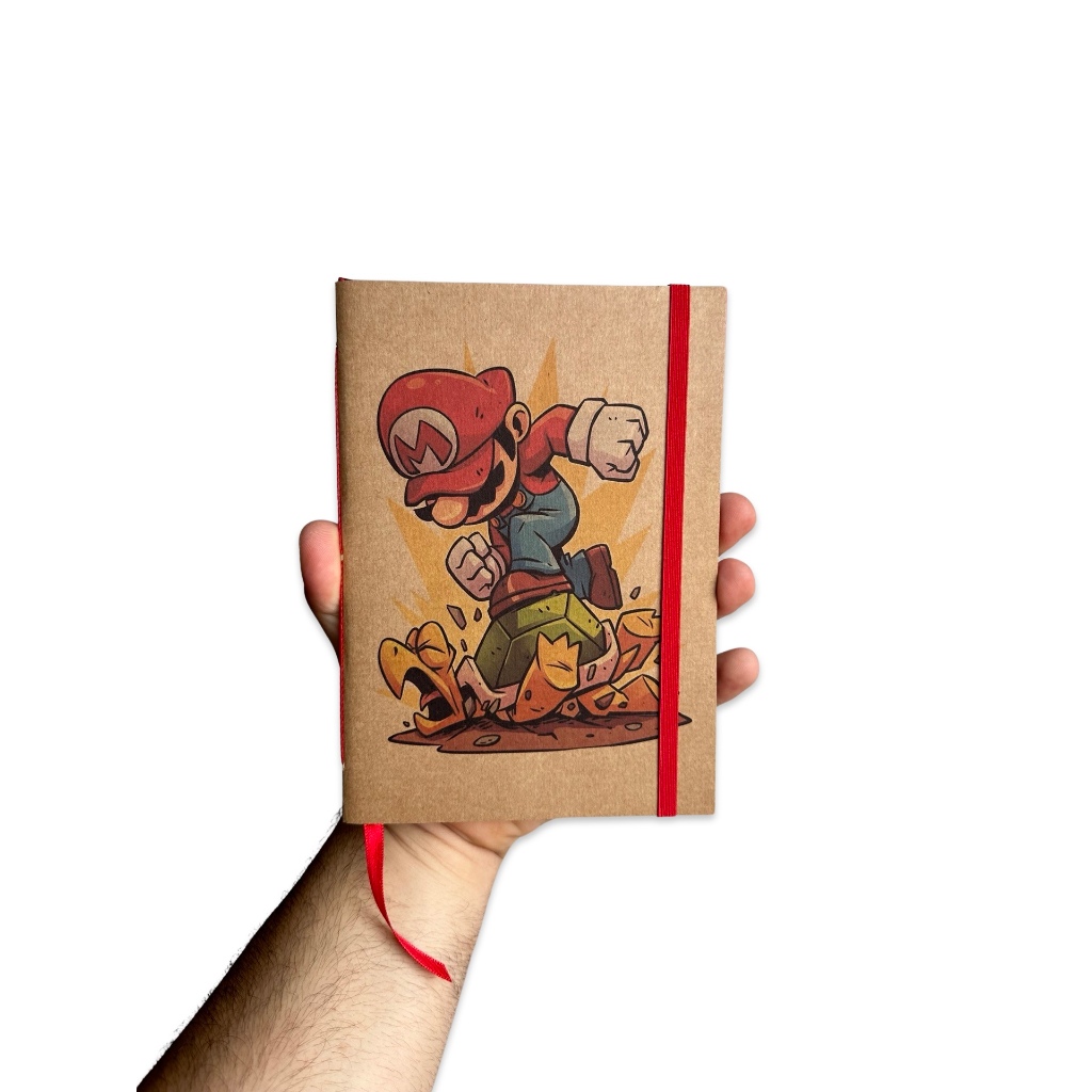 Sketchbook Caderno Super Mario com Elástico e Marca Página | Shopee Brasil
