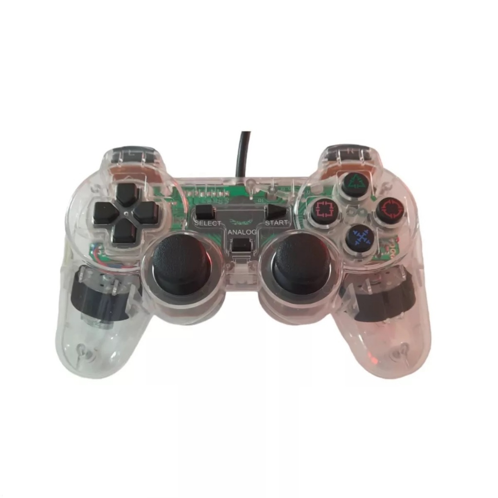 Controle para PS2 Com Fio Transparente | Shopee Brasil
