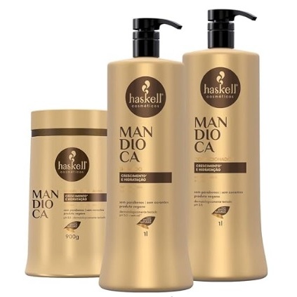 KIT HASKELL MANDIOCA SHAMPOO 1 LITRO CONDICIONADOR 1 LITRO E MASCARA 900G | Shopee Brasil
