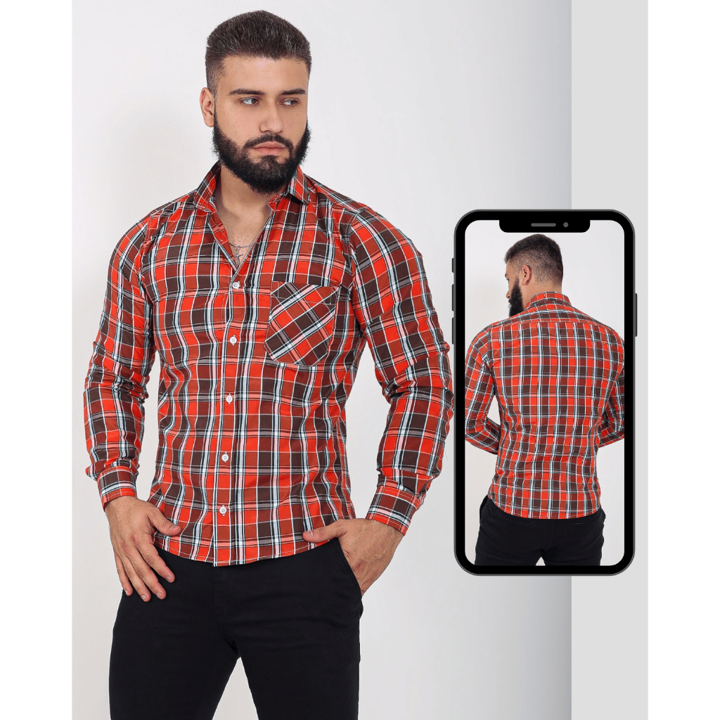 Camisa Masculina Xadrez Manga Longa Tradicional Sertaneja Junina Social ...
