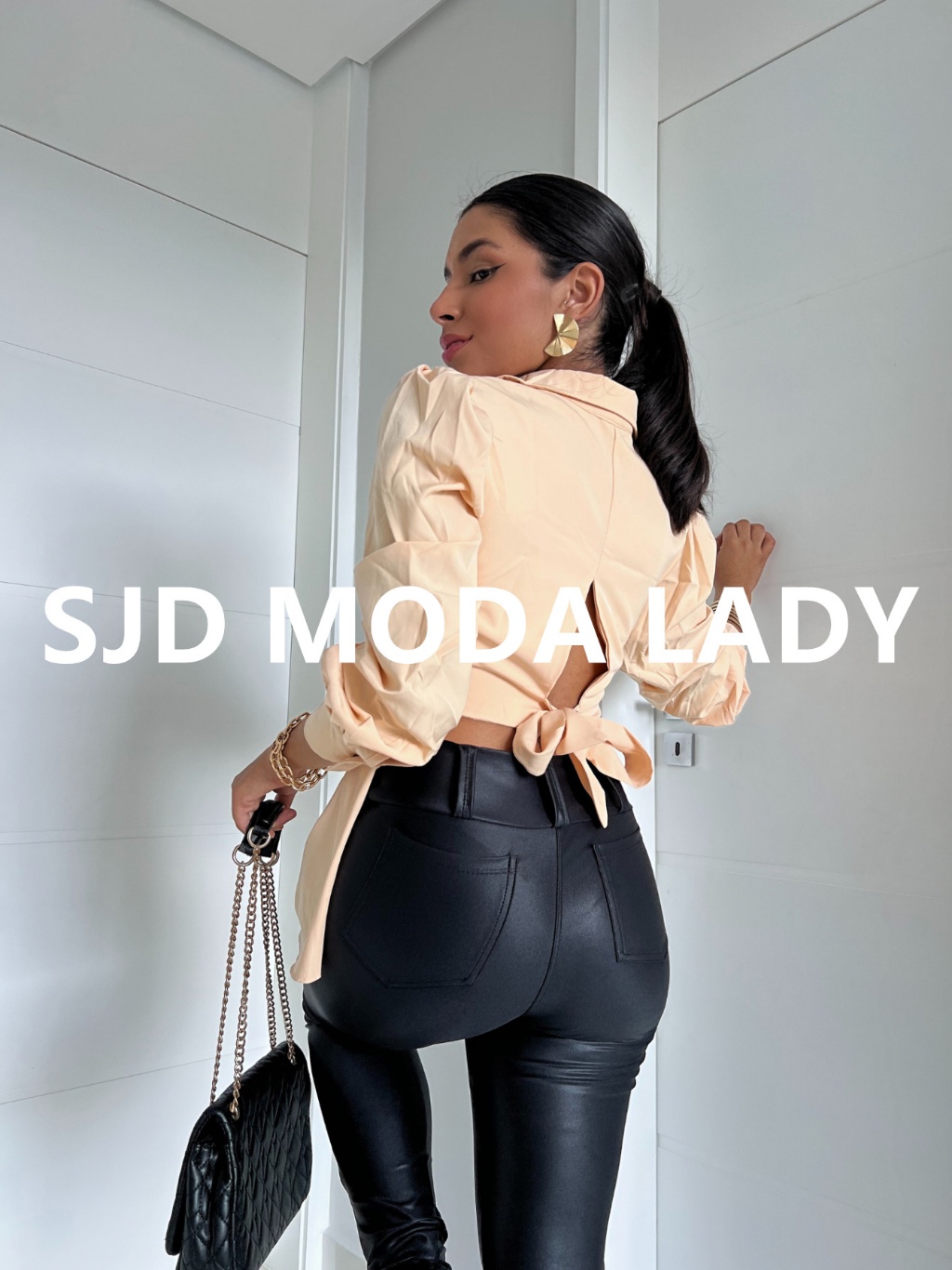 SJD MODA LADY camisa blusa arco cinto alfaiataria social manga longa com botao | Shopee Brasil