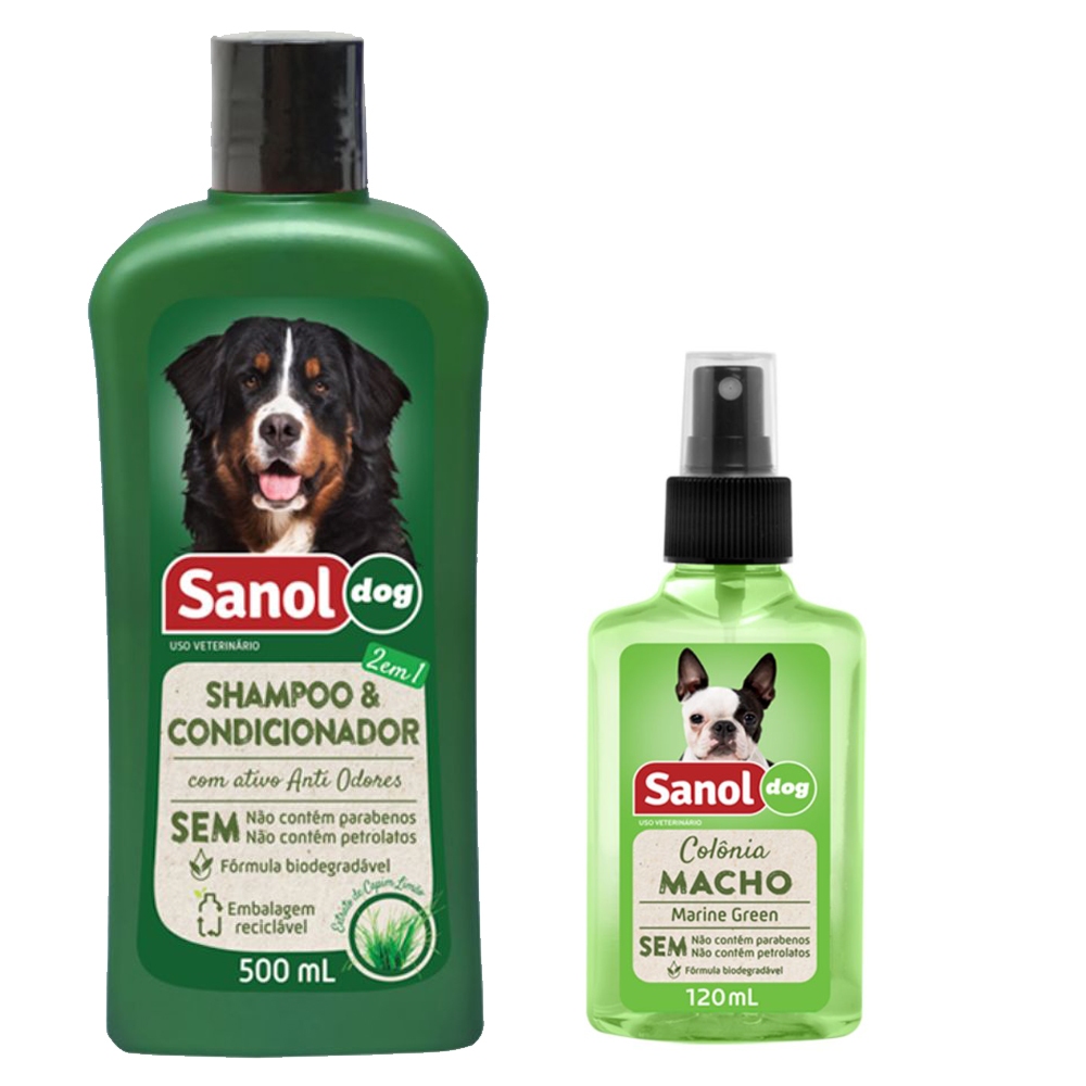 Produto Pet: Kit Shampoo & Condicionador 2 em 1 500ml + Colônia Macho ...
