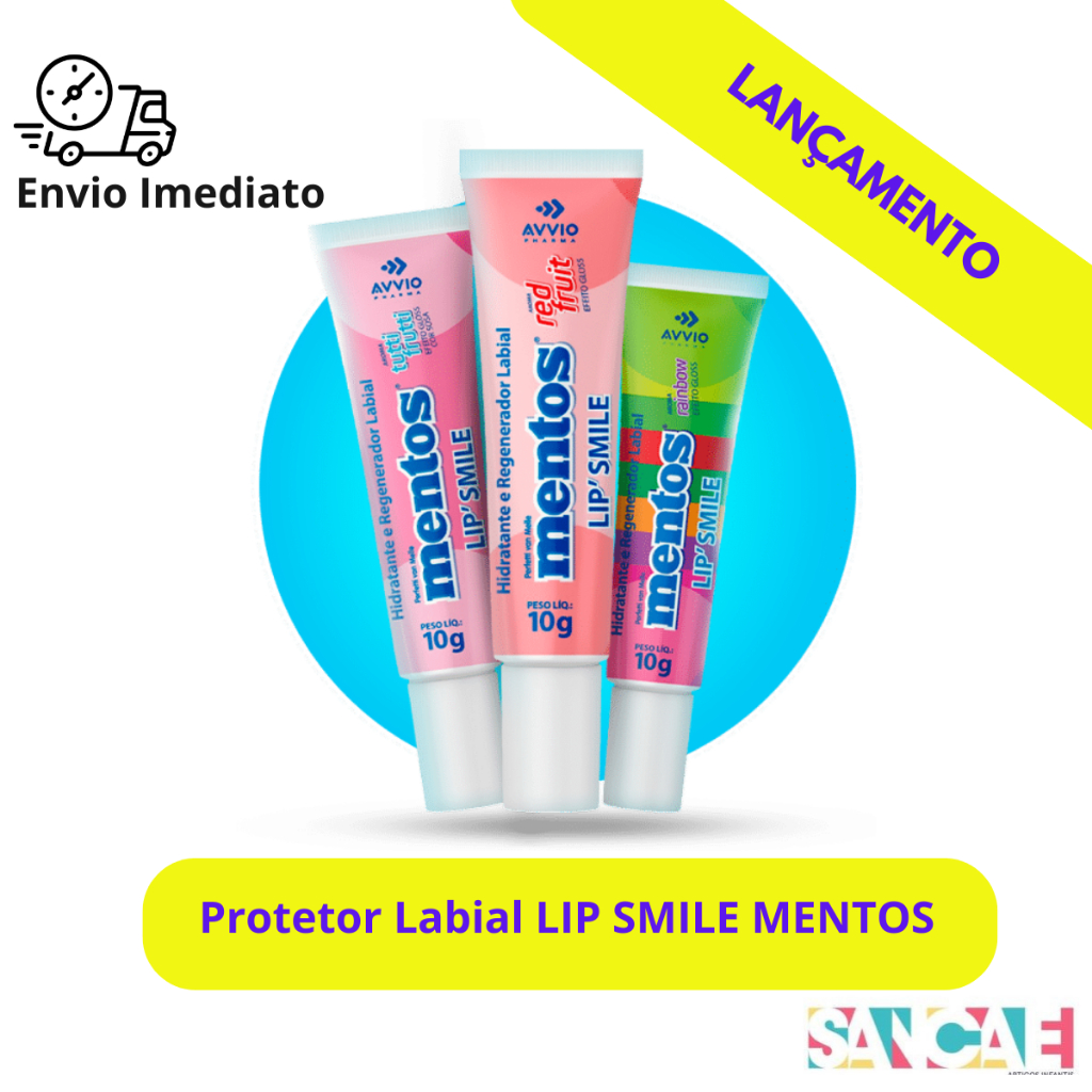 Protetor Hidratante Labial Lip Smile Mentos Sabores com Ácido ...