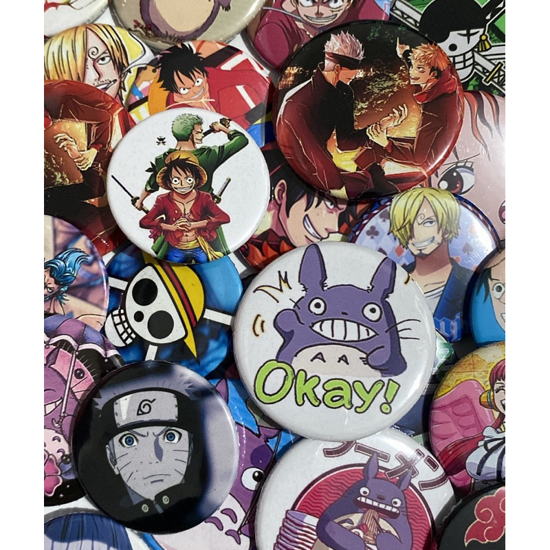 Kit 5 bottons de Animes - ESCOLHA OS SEUS! (Naruto, One Piece, Jujutsu ...
