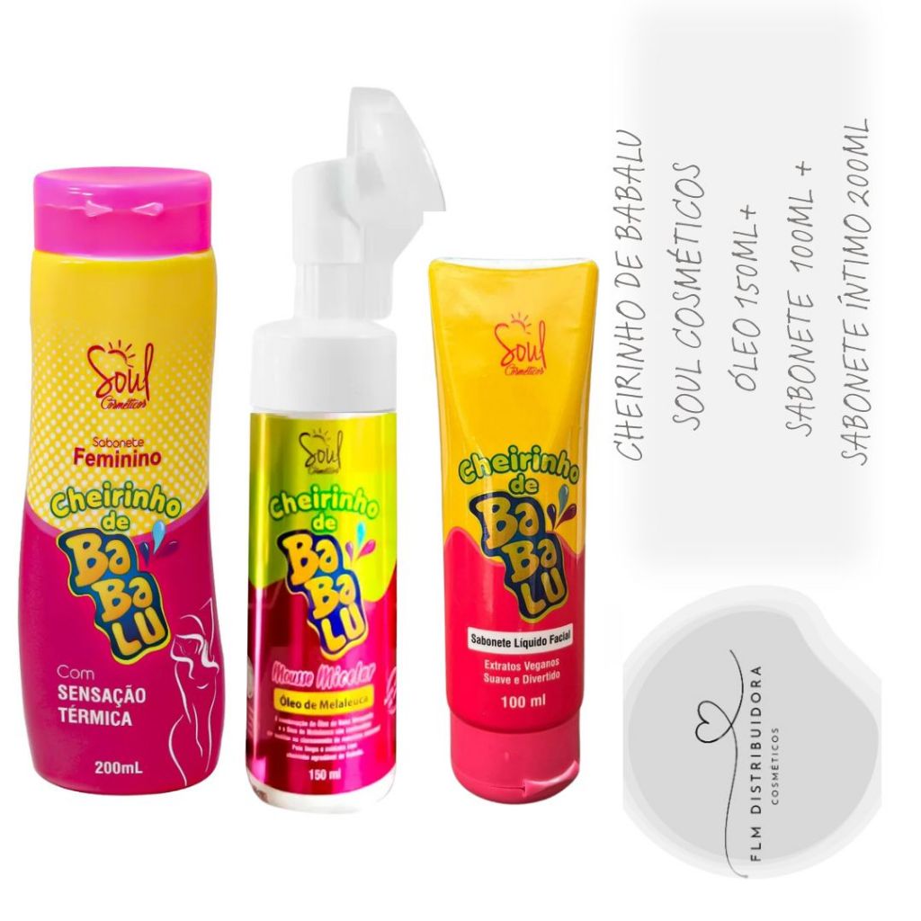 Kit Cheirinho de Babalu Soul (Mousse 150ml + Sabonete Facial 100ml ...