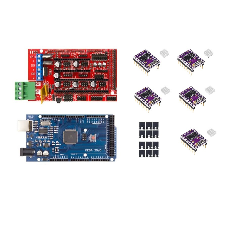 Kit Impressora 3D Arduino MEGA + Ramps + 5 Driver 8825 / CNC / Laser / Impressora 3D | Shopee Brasil
