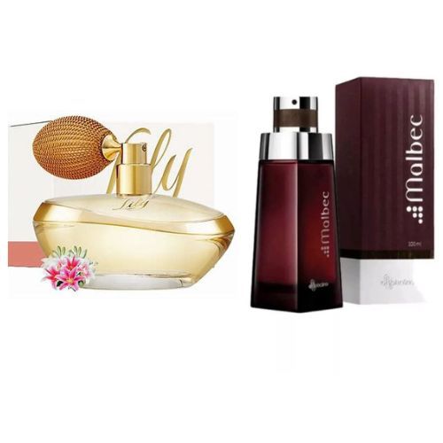 Perfume Lily Feminino e Malbec Tradicional Masculino 100ml | Shopee Brasil