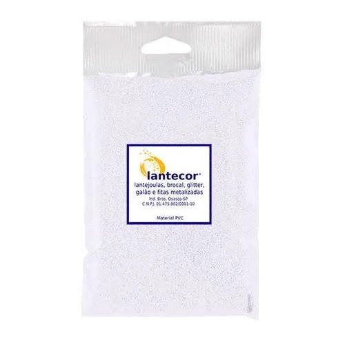 Glitter Pvc 500g Pó Brilho Cor Branco Opaco - Lantecor | Shopee Brasil