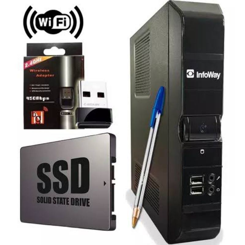 mini CPU ok processador SSD 240gb 2Gb ram mause/teclado/completo ...