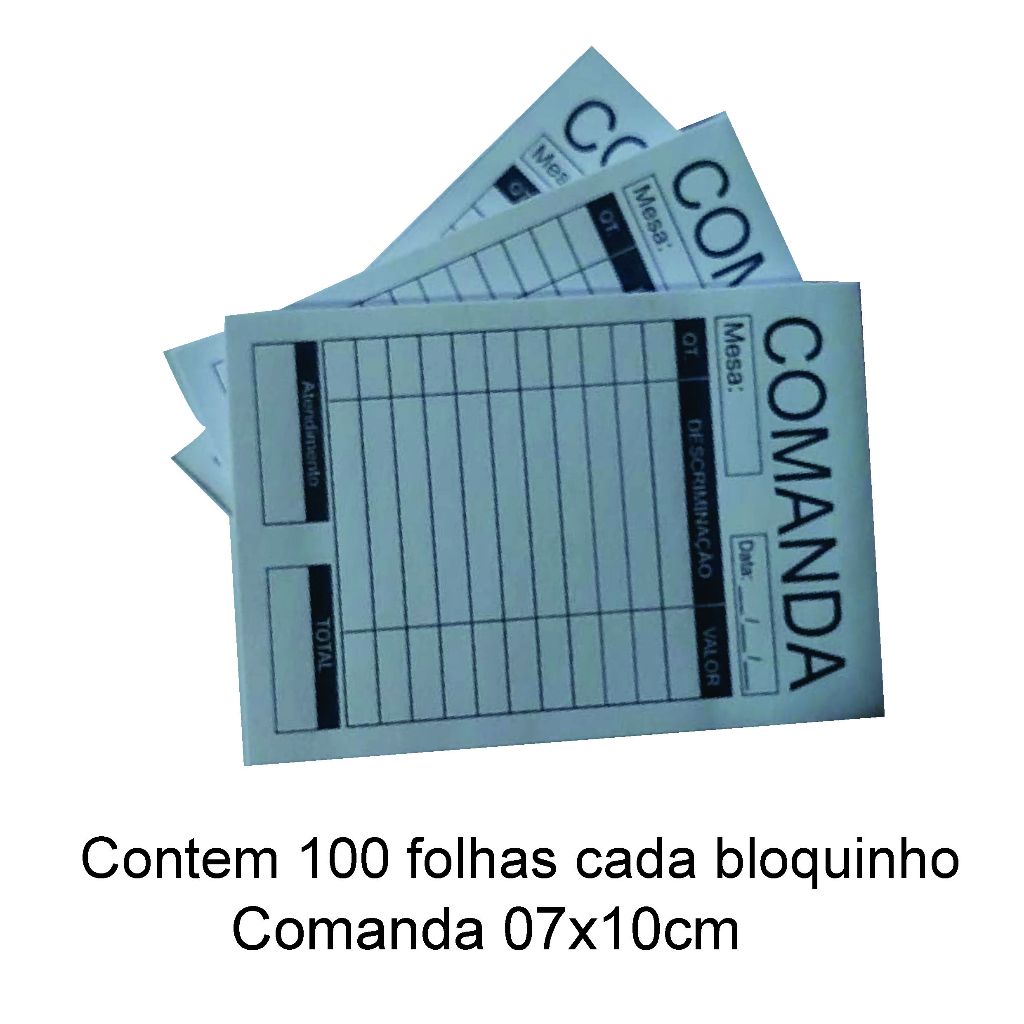 20 Blocos de Comanda para Lanchonete, Barzinho, Restaurante | Shopee Brasil
