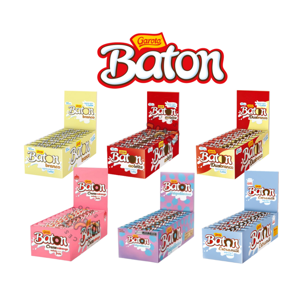 Chocolate Baton Garoto C/30 Unidades 16g (Escolha o Sabor) | Shopee Brasil