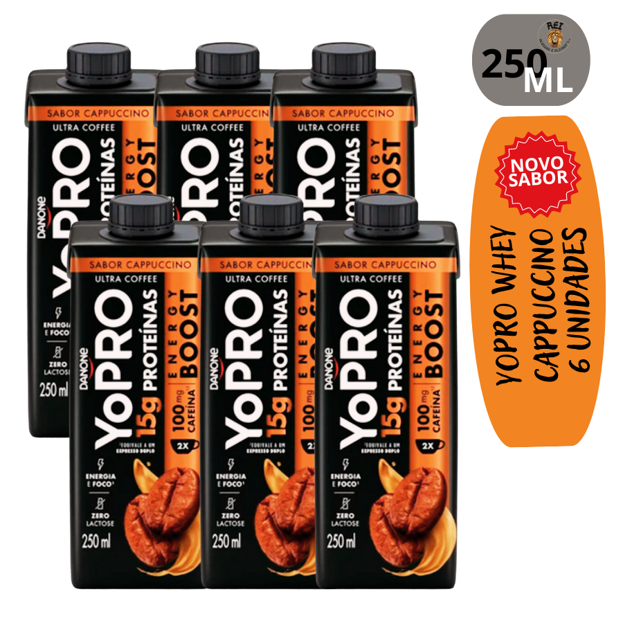 Yopro Danone Whey 15g Energy Boost Café Expresso Cappuccino - 6 ...