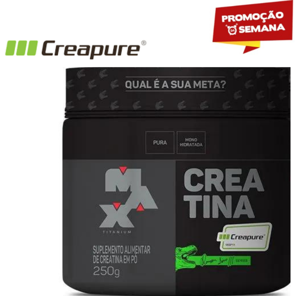 Creatina Max Titanium Creapure 250g Linha DINO | Shopee Brasil