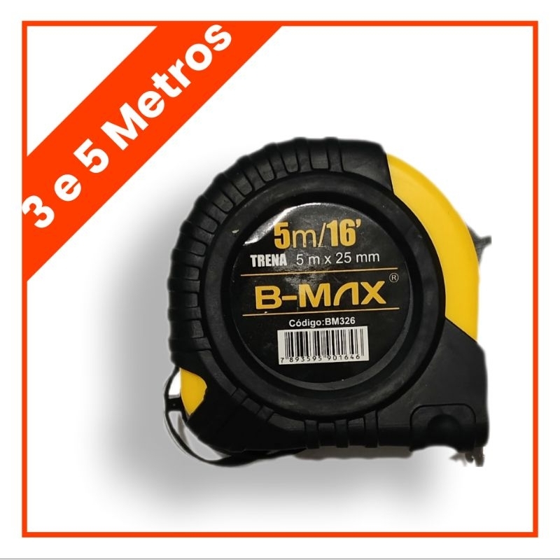 Trena Emborrachada Profissional 3M x 19mm e 5M x 25mm | Shopee Brasil