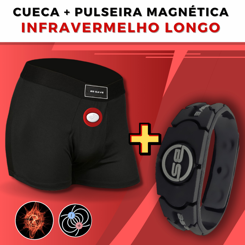 COMBO Cueca + Pulseira Magnética com Infravermelho Longo Super Potente ...