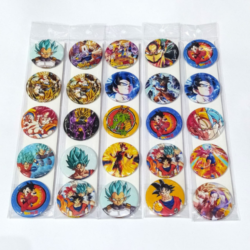 Cartela De Buttons Pins Broches Dragon Ball Z Com 6 Unidades Sortidas ...