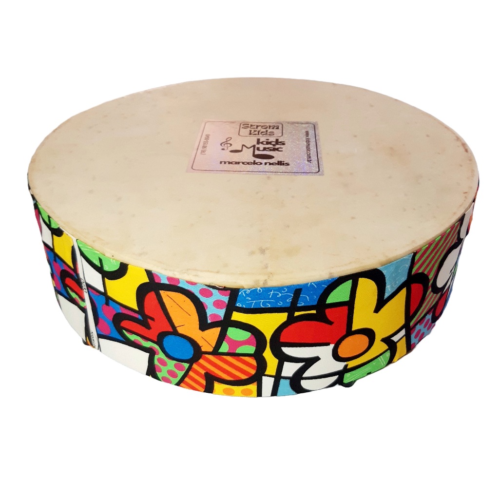 Tambor de Chão 50cm Kids Music pele animal Musicalização Infantil e ...
