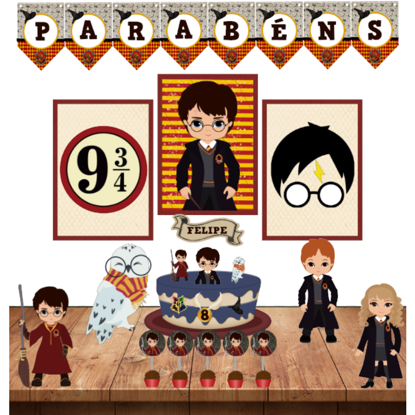 Kit Decoração Festa em Casa Tema Harry Potter | Shopee Brasil