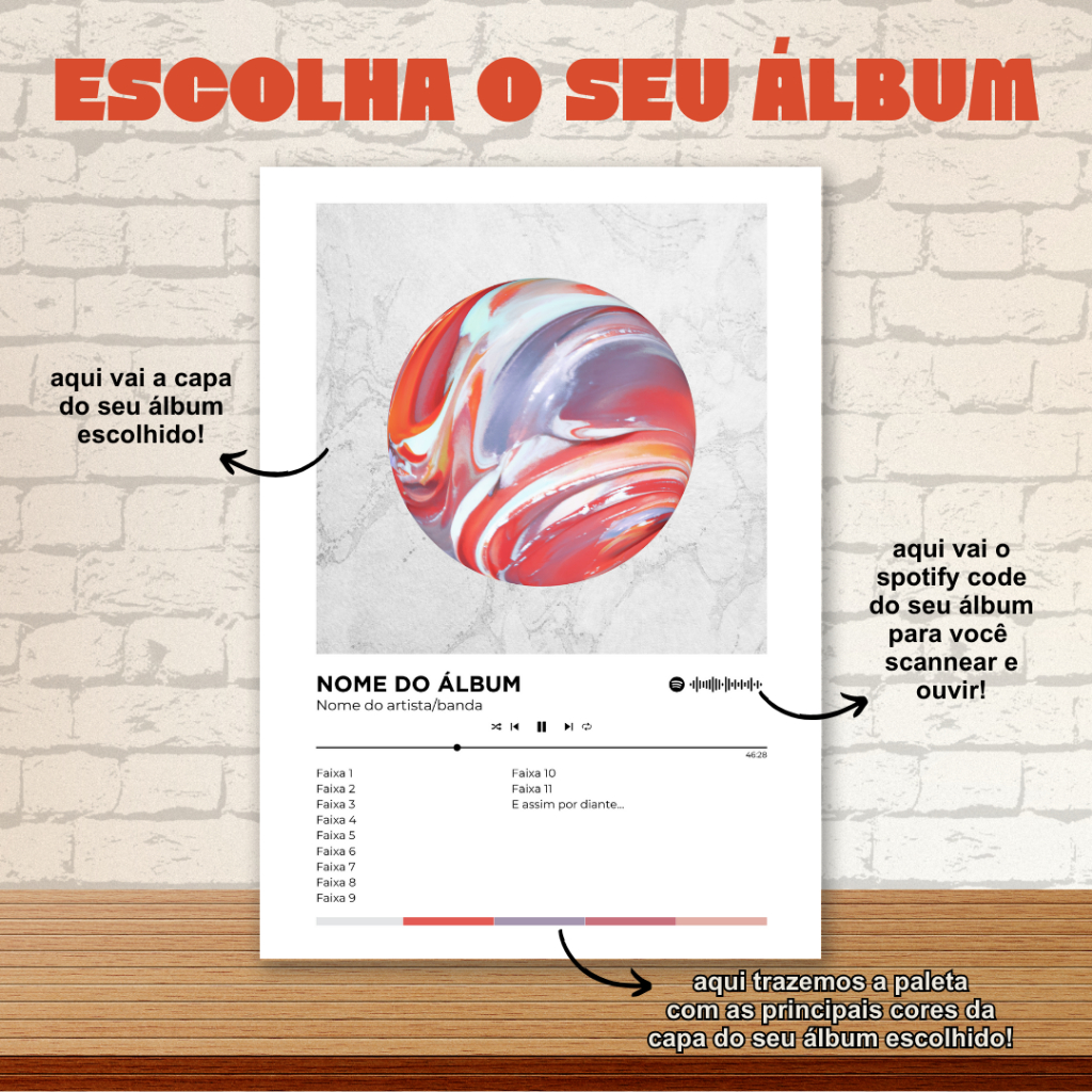 Quadro Placa Decorativa Spotify - Personalize com seu Álbum Favorito - MDF | Shopee Brasil