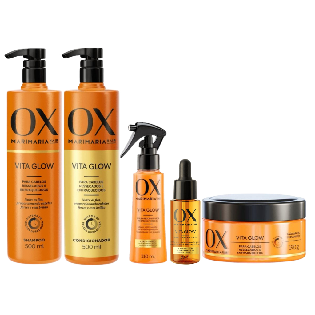 Kit OX Vita Glow Mari Maria - Kit completo ( Sh + Cond 500ml, Cr de ...