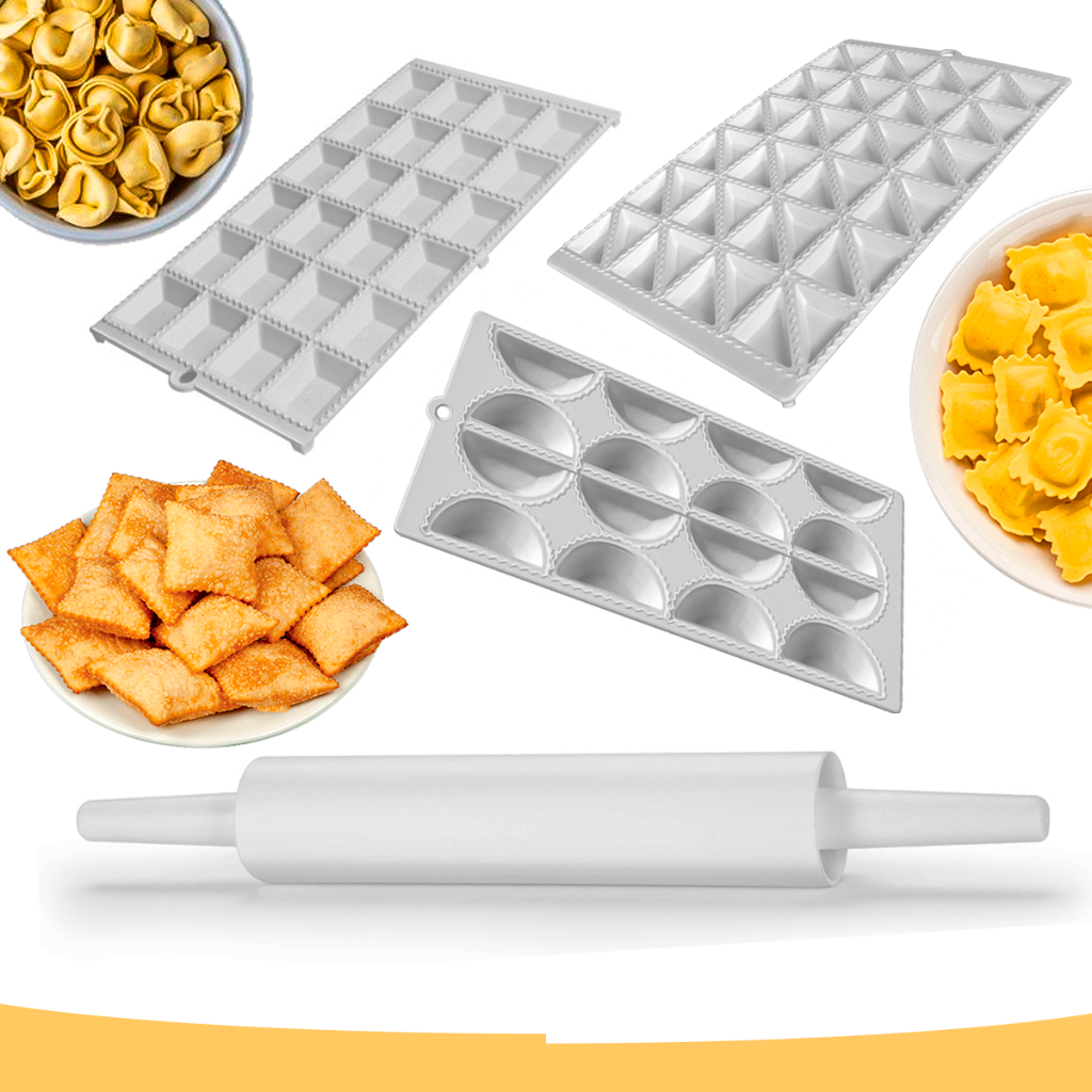 FORMA DE PASTEL/RAVIOLI + RISOLE + CAPPELLETTI + ROLO DE ABRIR MASSA ...