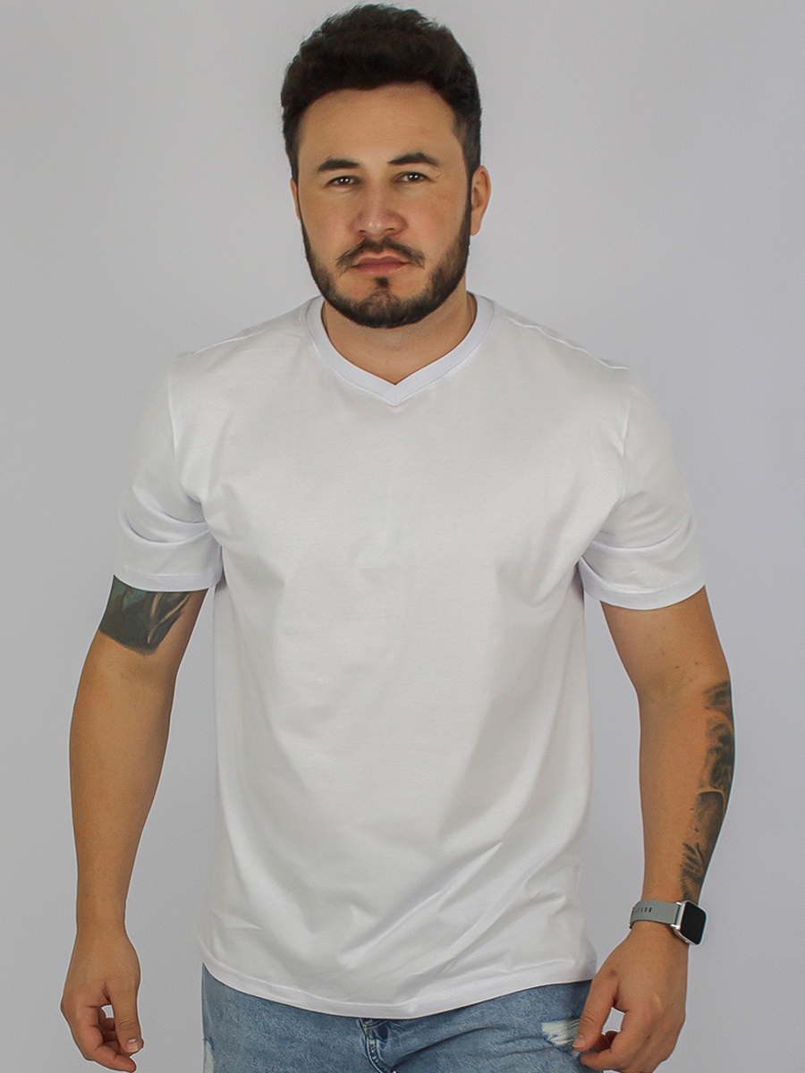 Camisa Decote Gola V PERSONALIZADA sua ideia Logo marca empresa ...