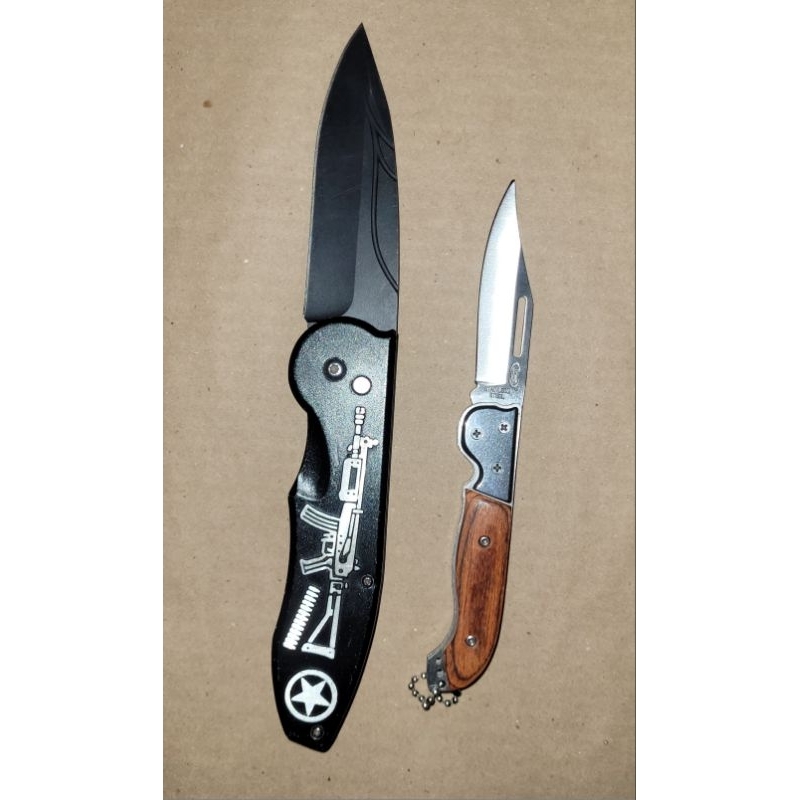 kit dois canivetes com abertura manual preto e cromado. | Shopee Brasil