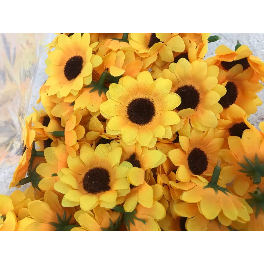 Flor De Mini Girassol Artificial Pacote Com 100 Flores | Shopee Brasil