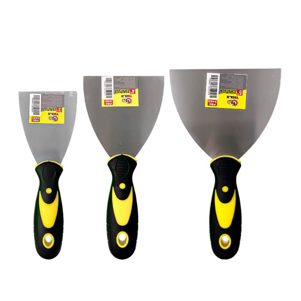 Kit Espatula com 3 peças com Cabo Emborrachado Aço 3, 4, 5, pol [FBG ...