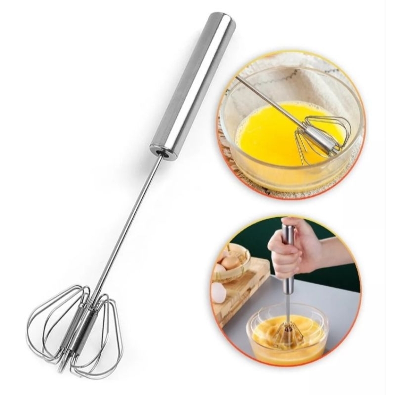 Batedor Mixer Inox Semi-Automatico Ovo Clara Whey Massa Suco | Shopee ...