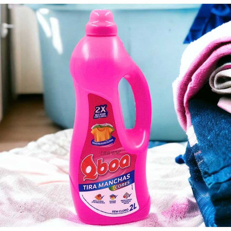 Tira Manchas Qboa Cores Líquido Garrafa 2 L Sem Cloro | Shopee Brasil