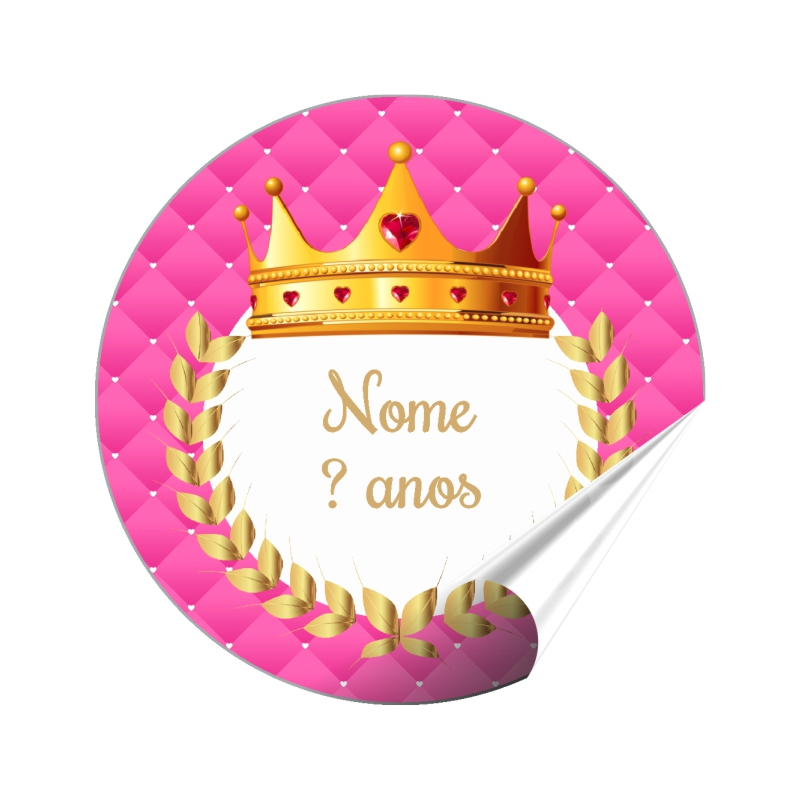 100 Adesivos Coroa Etiquetas Realeza Tamanho 5x5 cm Rótulos ...