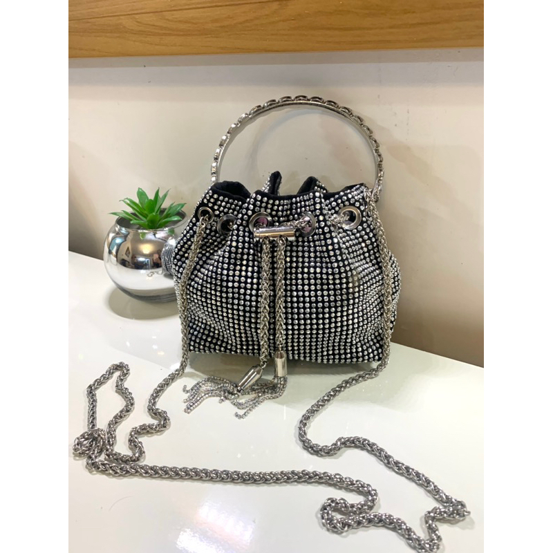 Bolsa Rosa Amora Prata Brilhante Luxo | Shopee Brasil