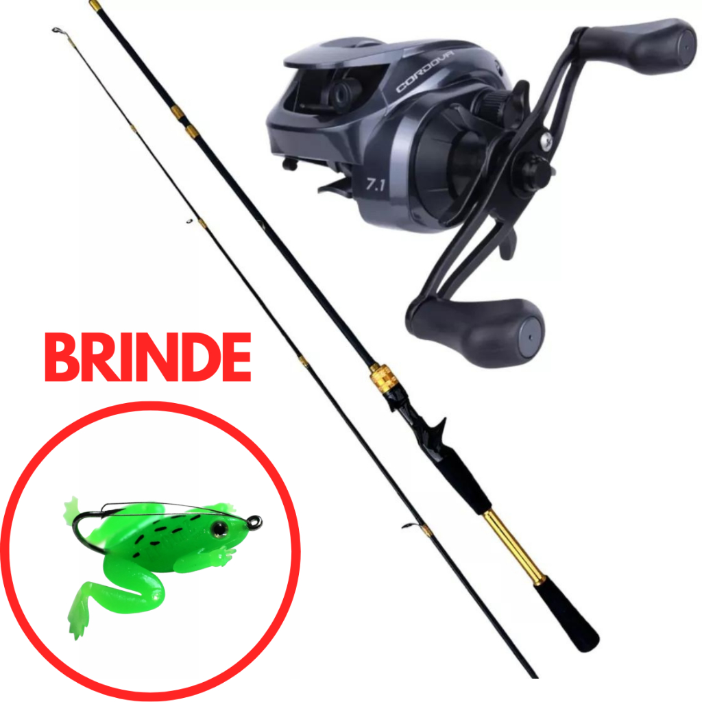 Kit Pesca Carretilha Cordova Anticabeleira + Vara Fibra de Carbono 1,80m | Shopee Brasil