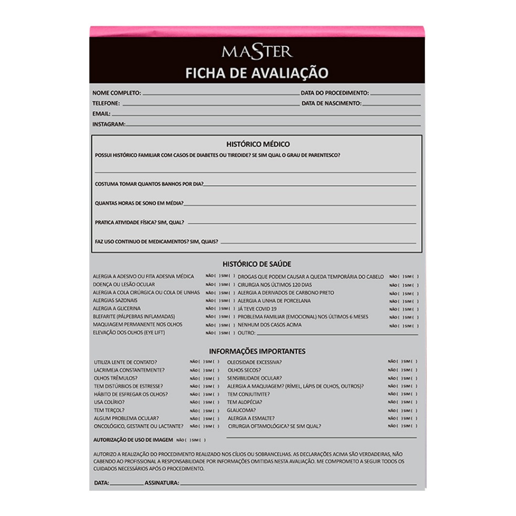 Ficha De Avaliação Anamnese Olhos - Master | Shopee Brasil