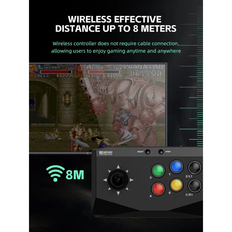 Controlador Arcade sem fio para Street Fighter, Data Frog Game, Consolas de videogame retro ...