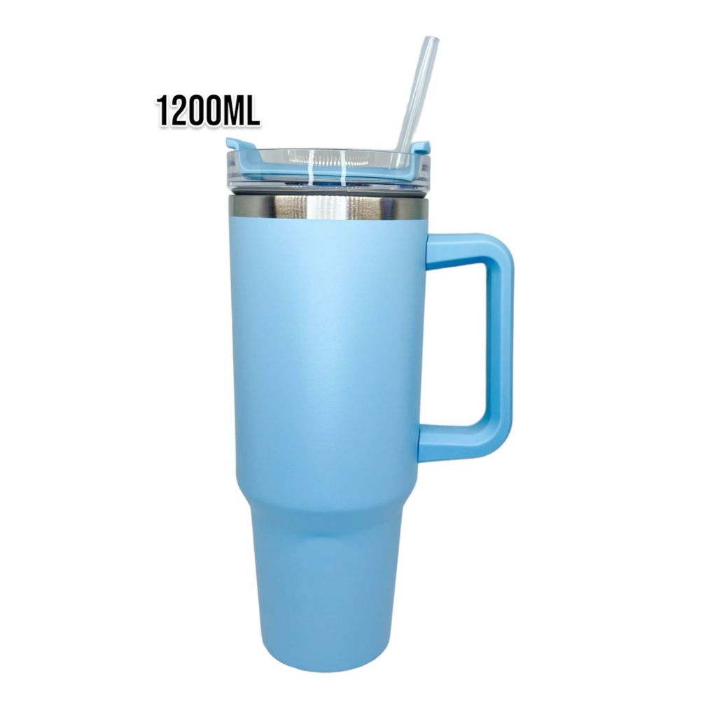 Caneca garrafa copo Térmica 1200ml 1.2 litro Estilo copo Capacidade Generosa Canudo Plástico ...