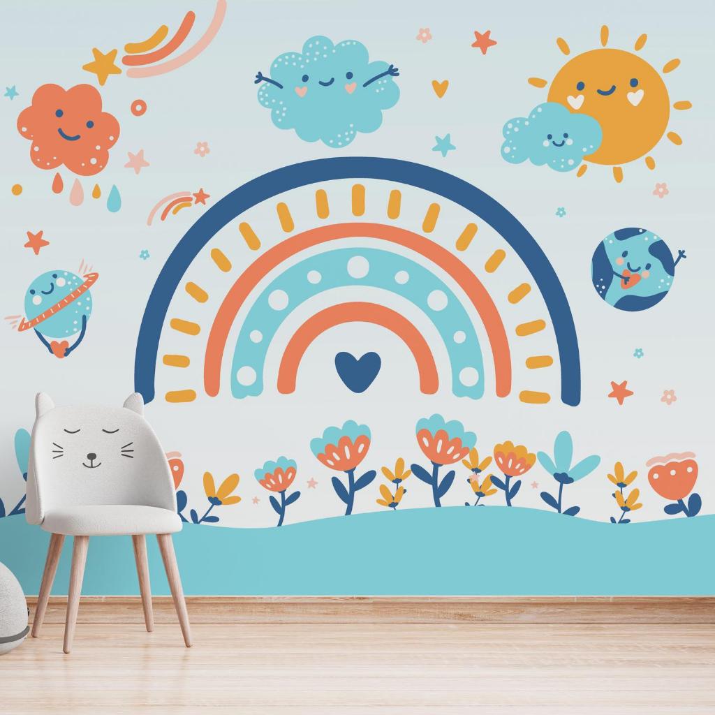 Papel de Parede Arco-Íris de Sorrisos – Magia e Diversão para Ambientes ...