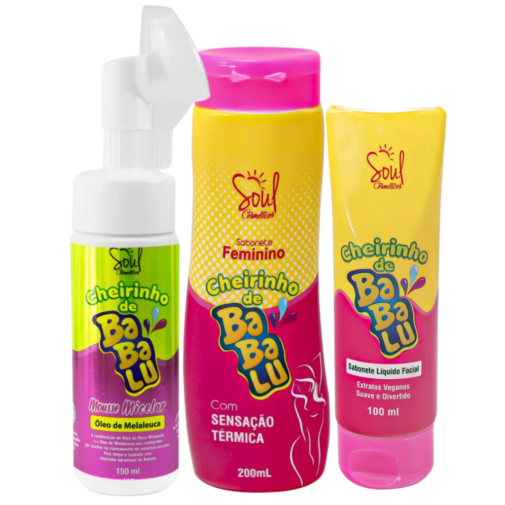 Kit Sabonete Facial Mousse Sabonete Intimo Cheirinho Babalu | Shopee Brasil