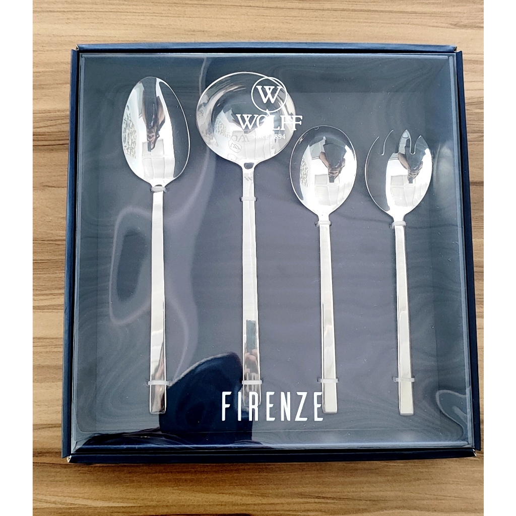 Conjunto 4 Talheres Para Servir De Aço Inox Wolff Firenze | Shopee Brasil