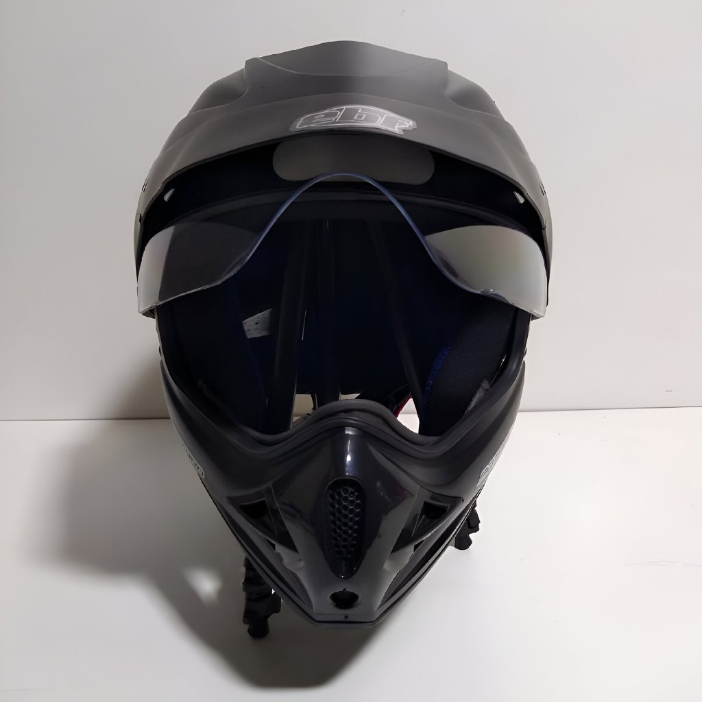 capacete ebf Moto Motocross Fechado Com Viseira Motard Solid Preto Fosco | Shopee Brasil