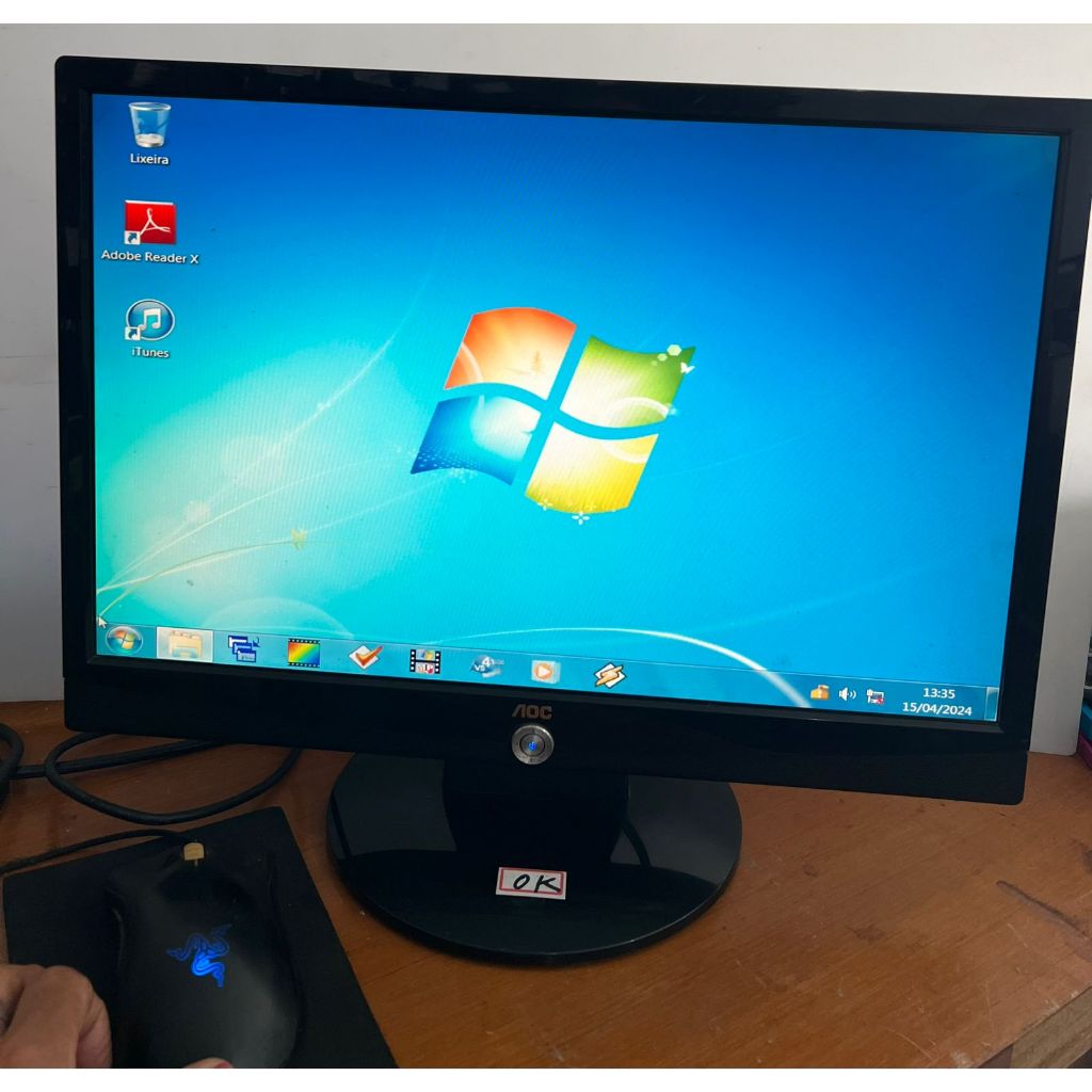 MONITOR AOC LCD 19 POLEGADAS WIDESCREEN 917Sw (USADO) CABOS INCLUSOS | Shopee Brasil