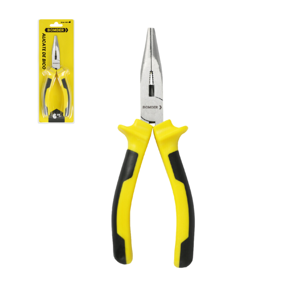 Alicate De Bico Fino Longo 6 Polegadas 165mm Cabo Emborrachado Ergonômica Meia Cana | Shopee Brasil