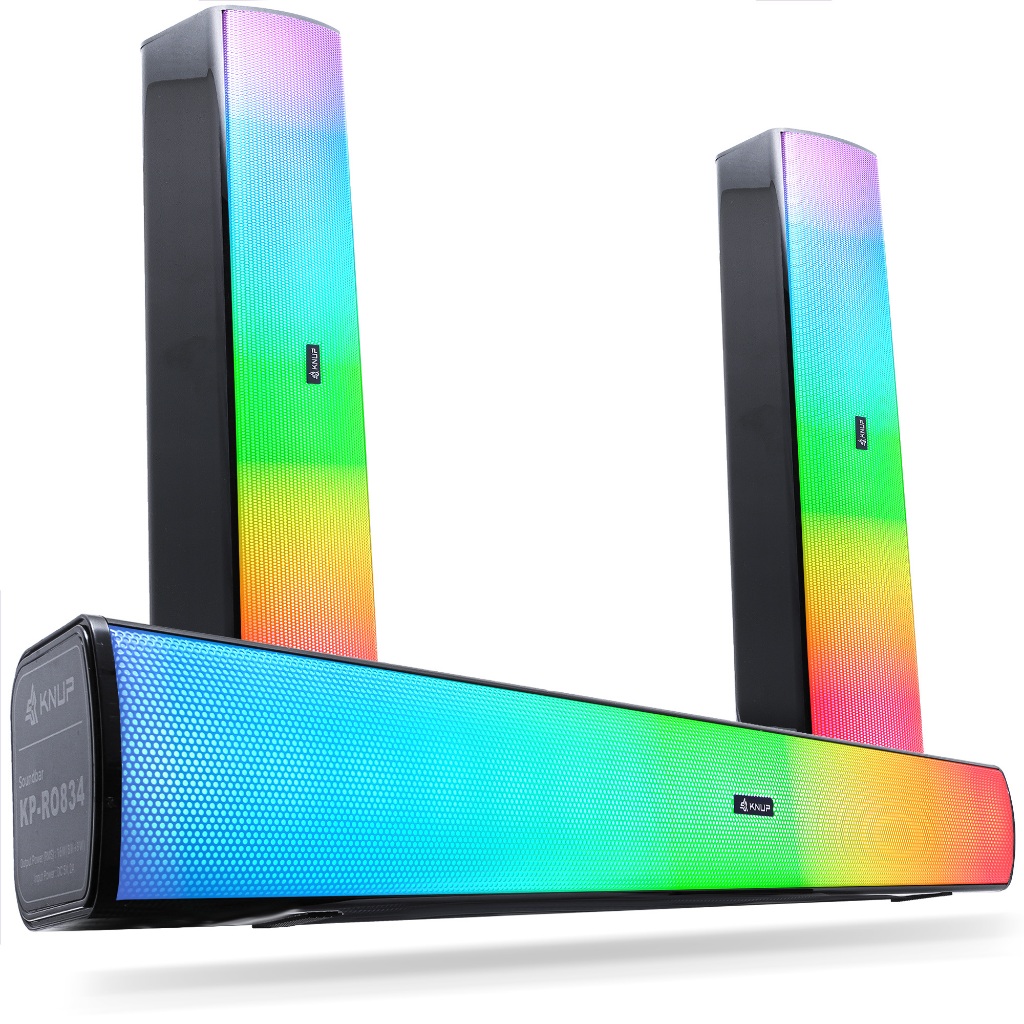 Soundbar Painel Led Rgb Bluetooth Portátil Tv Smart Caixa De Som Rádio Fm Suporte De Parede ...