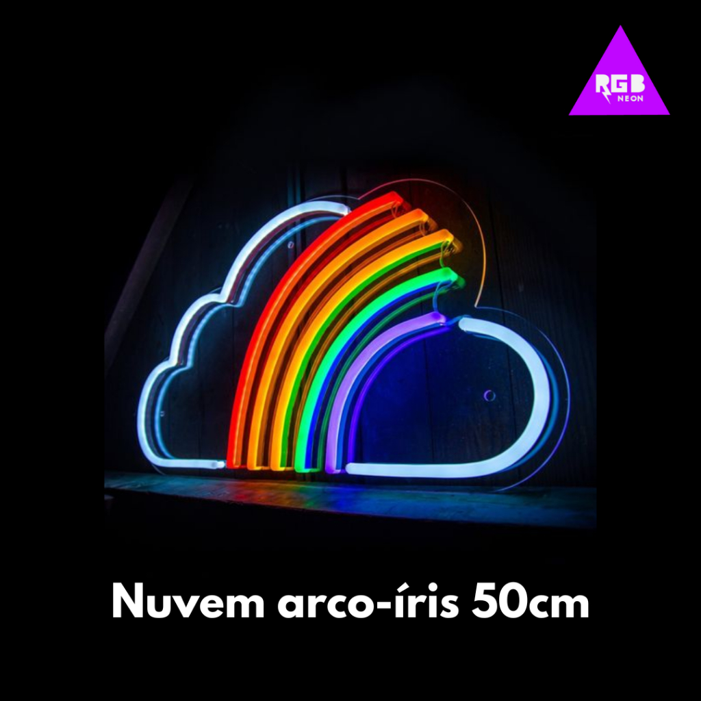 NEON LED ARCO-IRIS PLACA ILUMINADA COLORIDA | Shopee Brasil