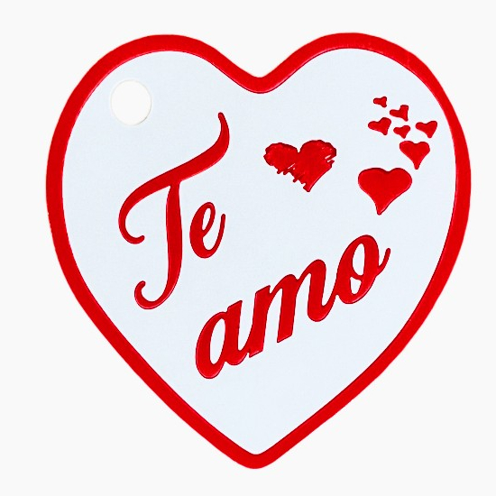 Tag Coração " TE AMO " 5x4,5cm dia dos namorados | Shopee Brasil