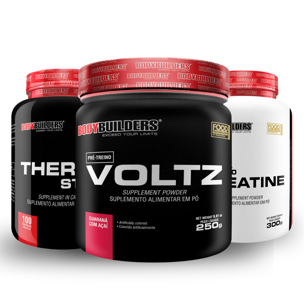 Kit Pré Treino Voltz 250g + Thermogênico Thermo Start 100 Cáps ...