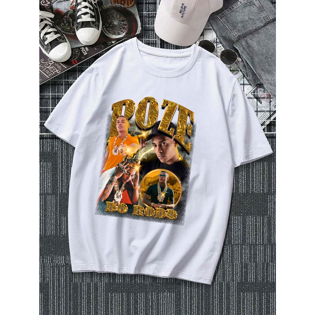 Camiseta Básicas Algodão MC Poze do Rodo Vintage Teen Unissex Bootleg ...