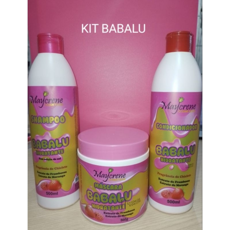 kit BABALU- Shampoo, condicionador e máscara - sem adição de sal ...