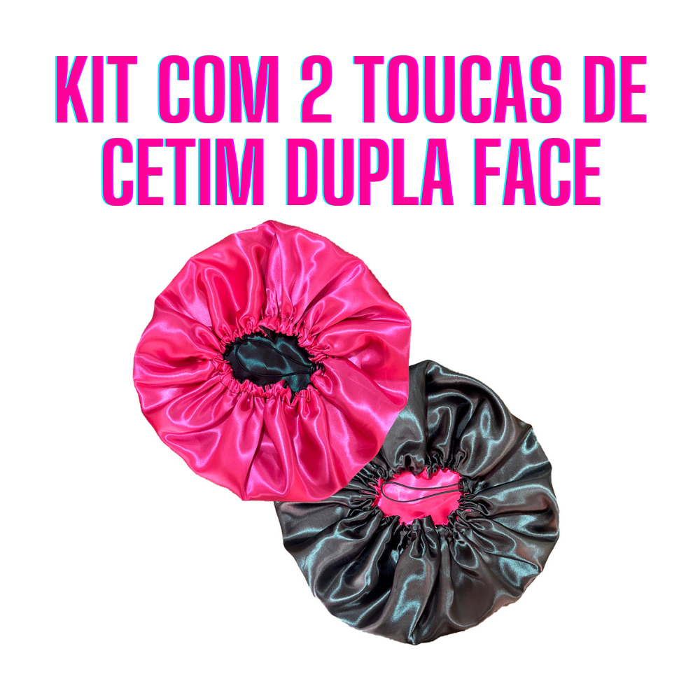 Kit com 2 Toucas de Cetim Dupla Face Ajustável Anti Frizz | Shopee Brasil
